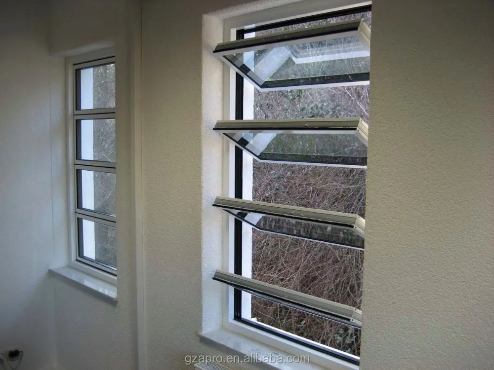 China Aluminum Louver Window With Operable Louver Blades For Bathroom ...