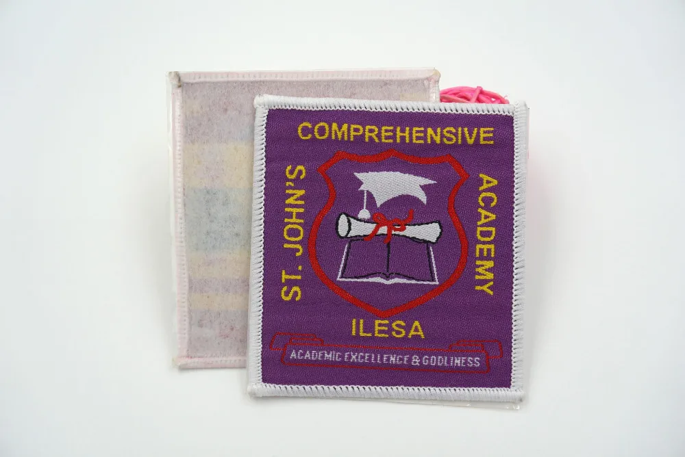Customized Suit Size Shape School Uniform Woven Badges - Buy Woven ...