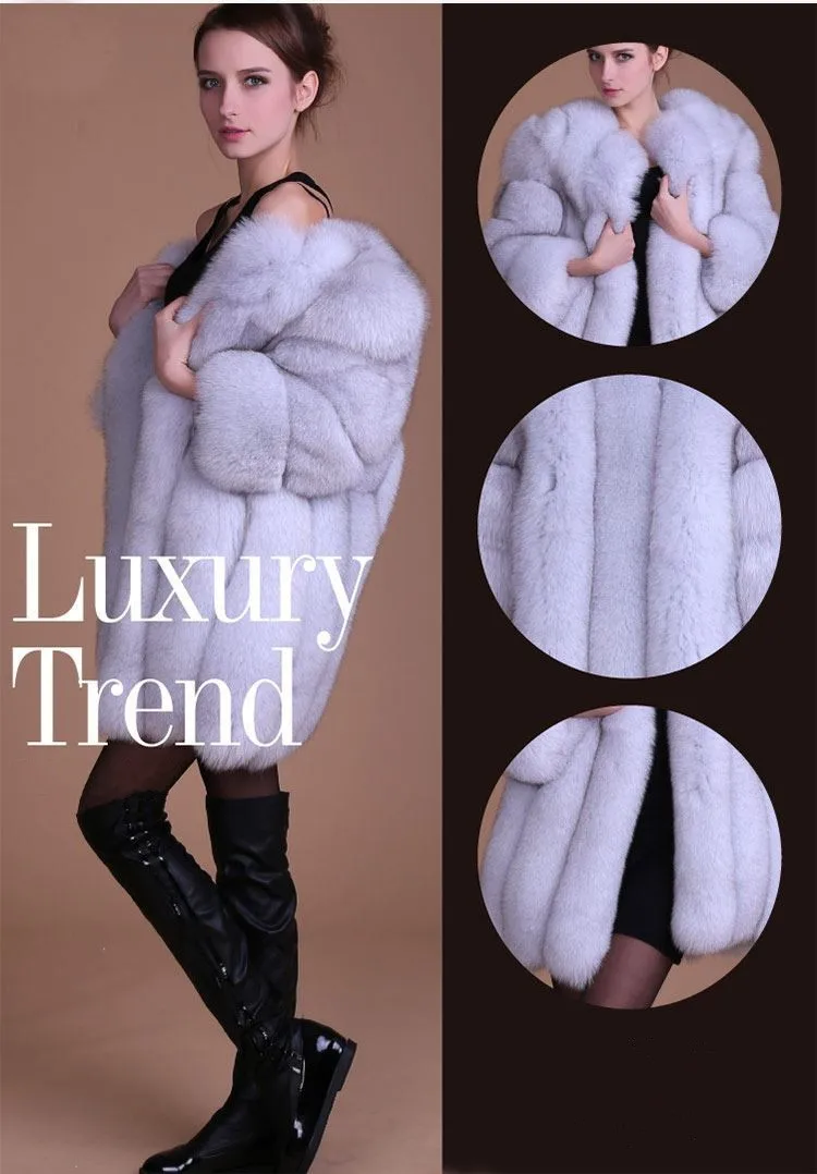 Lady Manteau De Fourrure Réel De Fourrure Russe Dhiver De Luxe Marque