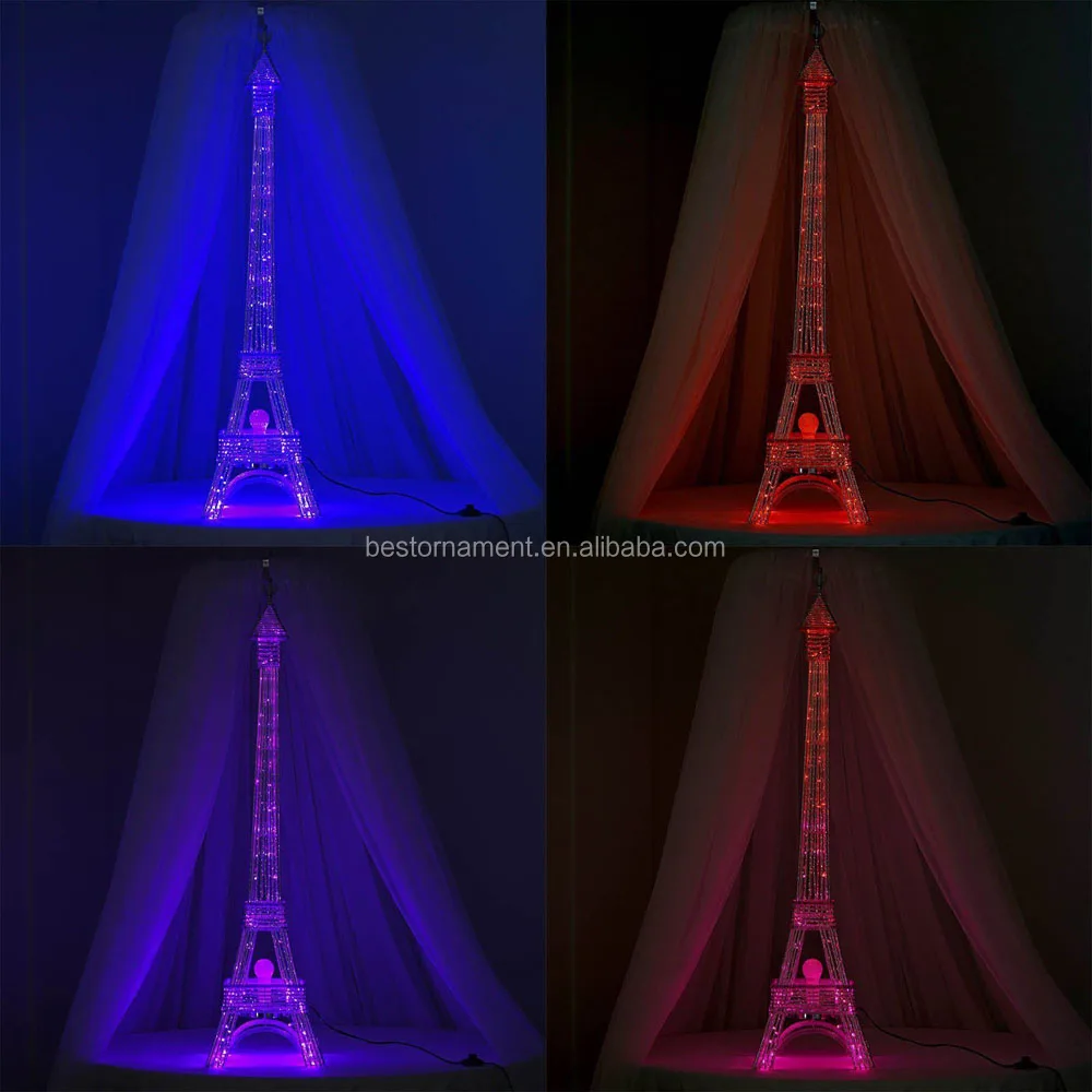 57" Tall LED Lights Eiffel Tower Centerpiece for Weddings