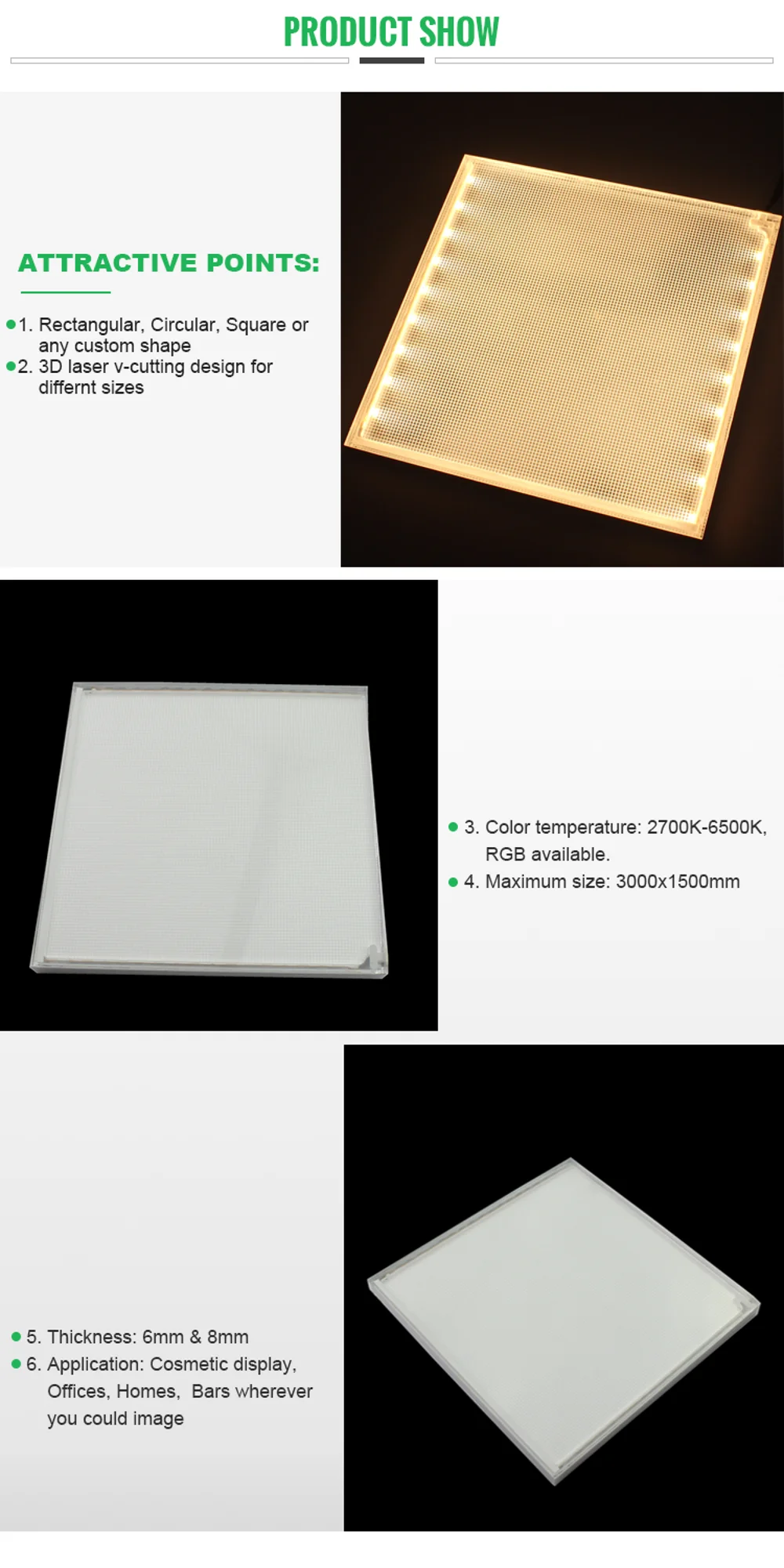 Ultra Thin LED Backlight for LCD Module Light Guide Plate