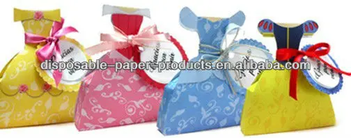 Princess Wedding Dress Favor Boxes Cinderella Belle Snow White Rapunzel ...