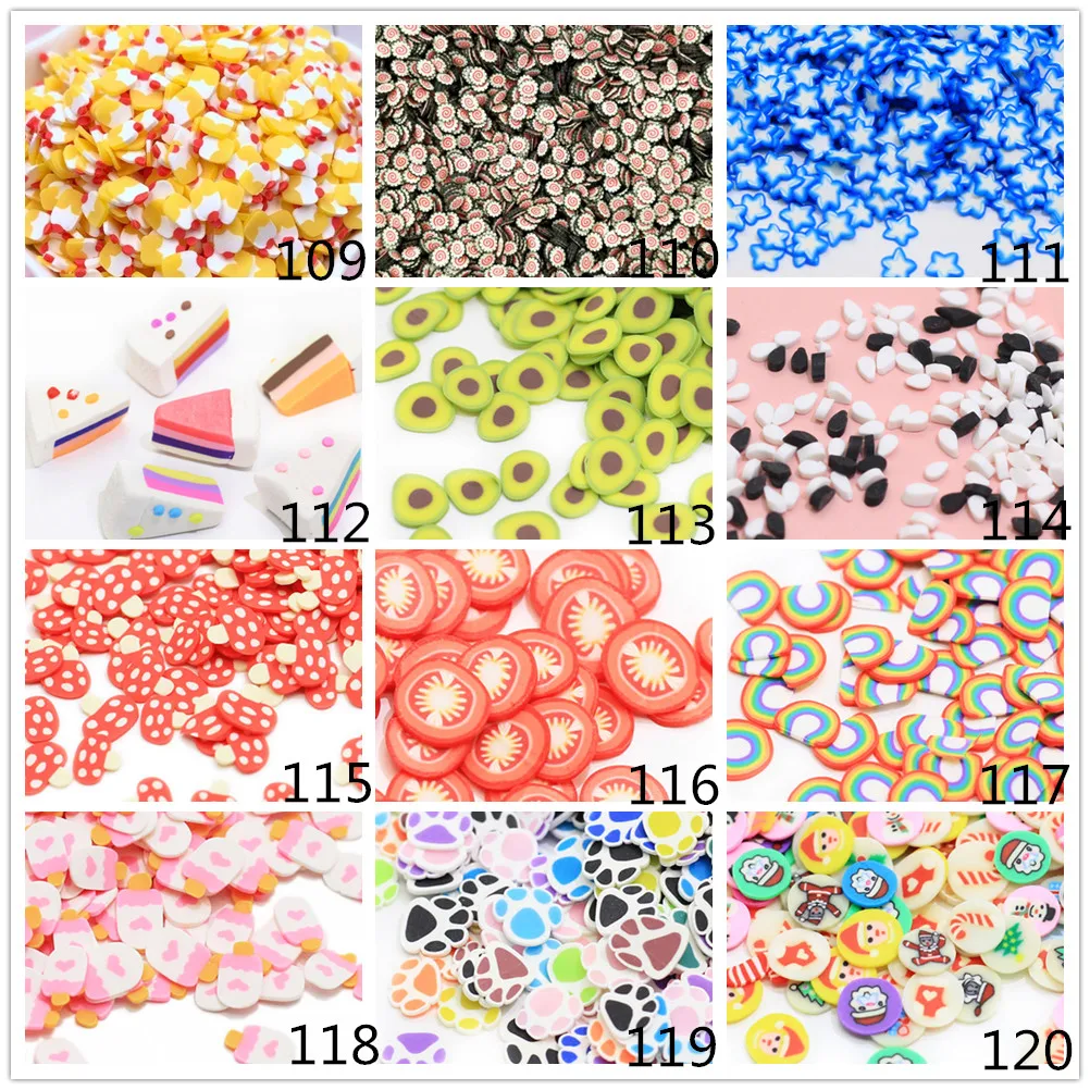 Blue Rainbow Slices Sprinkles For Slime Supplies Toy Polymer Clay ...