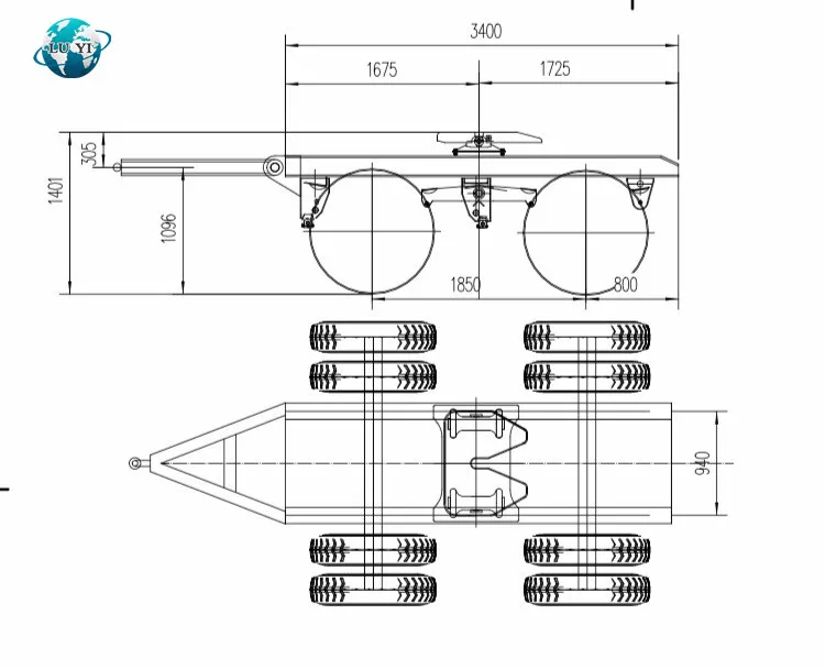Custom Single Axle 2 Axles 10-30ton Drawbar Dolly Skeleton Trailer for Sale