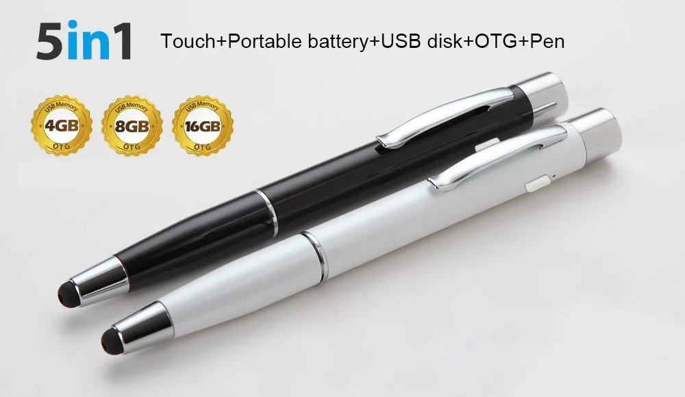 5in1 Multifunction Portable Battery Usb Disk Otg Touch Stylus Pen - Buy ...
