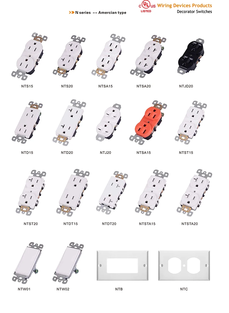 220v Receptacle Outlets 20a American Style Socket and Switch