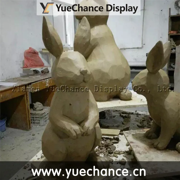 Abstract Fiberglass Rabbit Statue - Perfect Garden Decoration