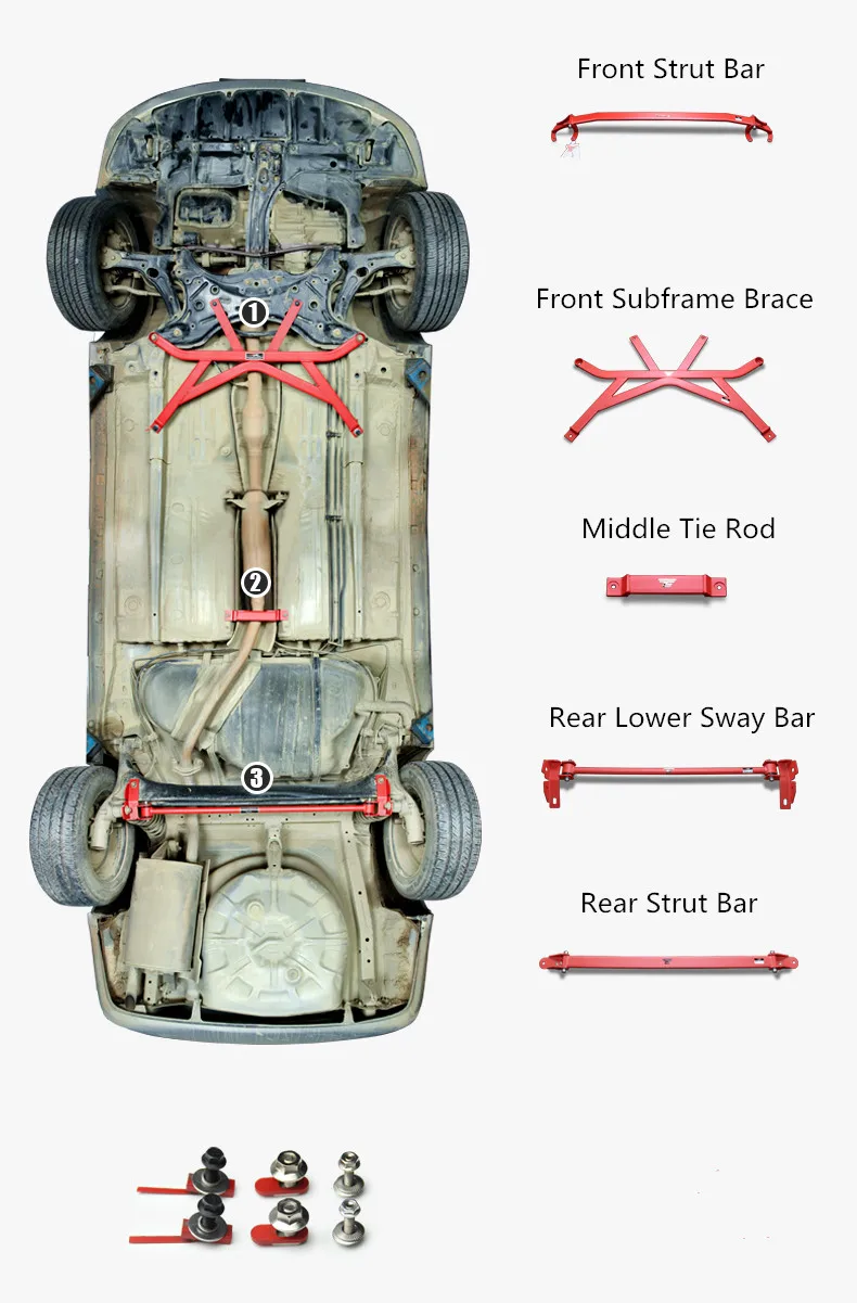 Lvtu Good Quality Racing Strut Tower Brace Subframe Brace Kits For ...