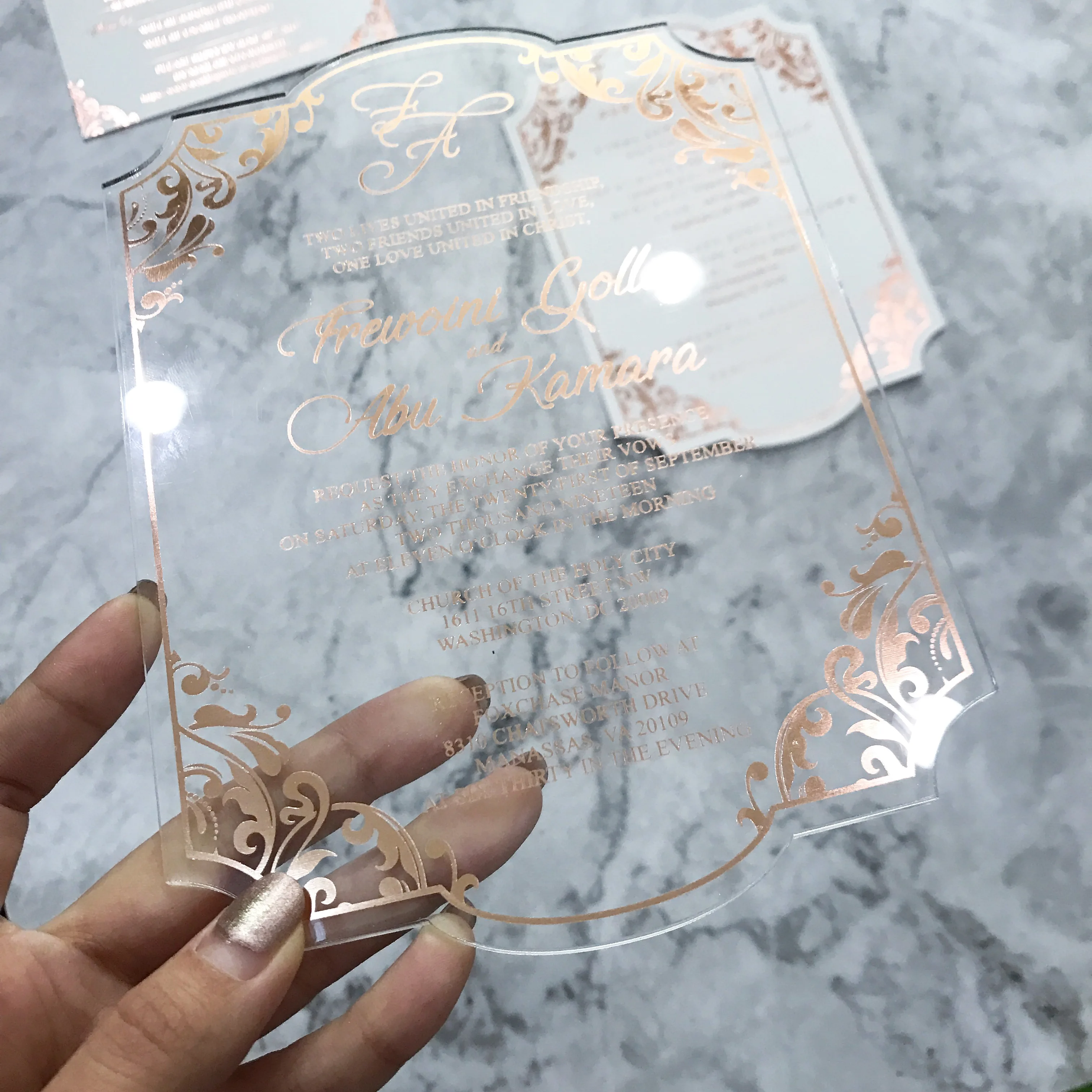 Warehouse Custom Clear Acrylic Invitation Card With Envelope - Buy ...