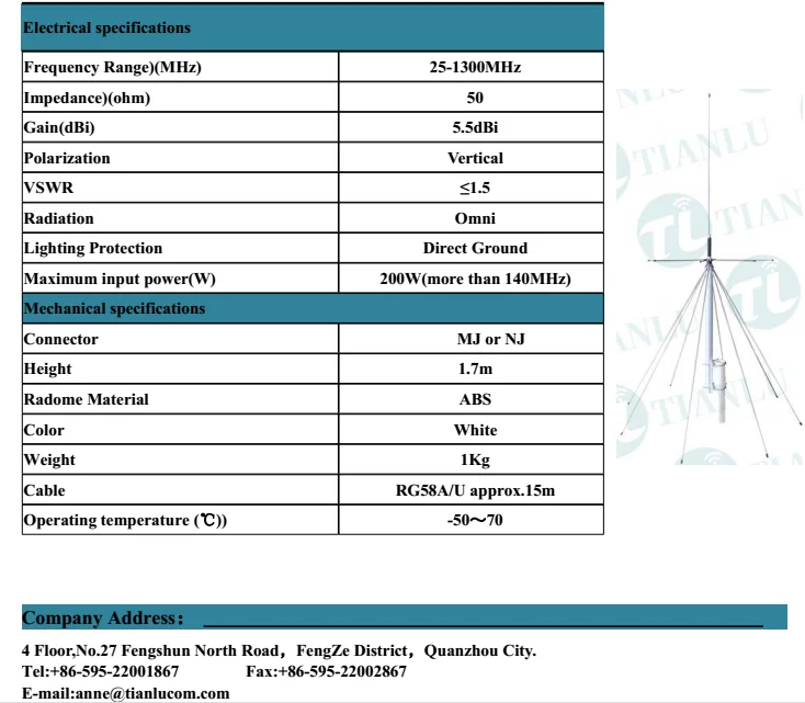 Diamond D130 25-1300mhz Super Discone Antenna Cb Hf Vhf Wide Band Fiber ...