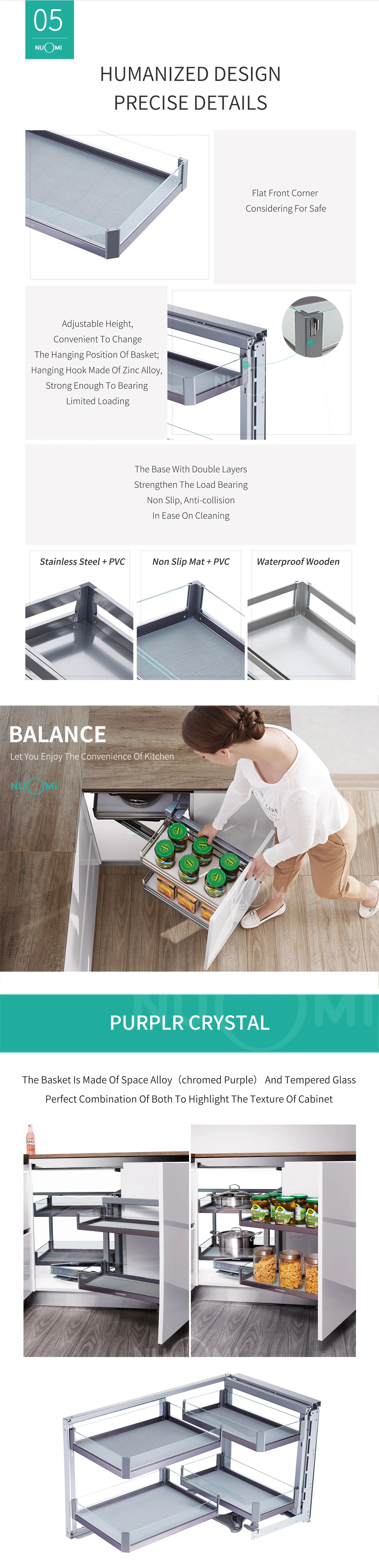 NUOMI Kitchen Pull Out Basket - Efficient Storage Solution
