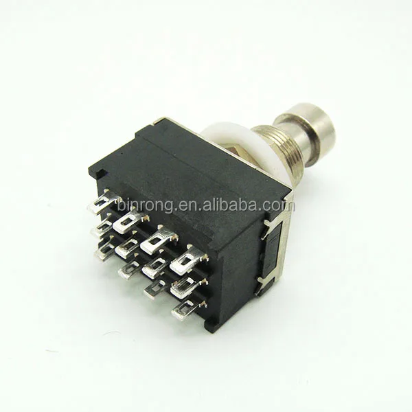 3PDT 9-Pin Guitar Effects Stomp Pedal Switch Push Button