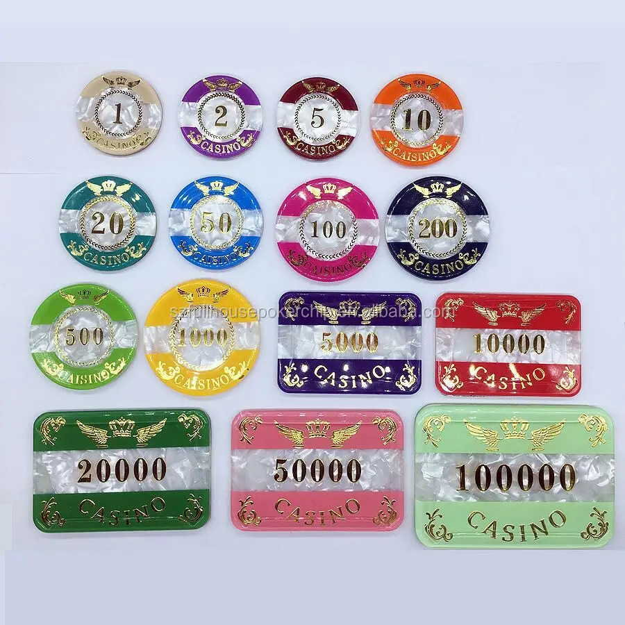 Crystal Poker Chips With Shell Round And Rectangular Size - Buy Poker ...