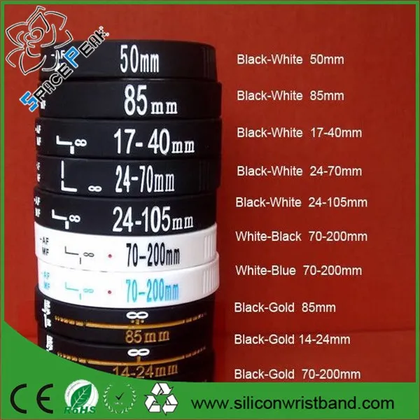 Oem Camera Lens Silicone Wristband Set Photographer's Rubber Bracelet ...