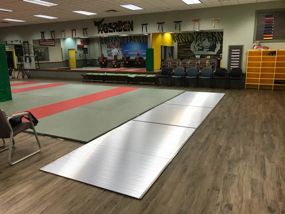 Fencing Piste 1.5m x 17m Aluminum Perimeter for Fencing Sports - Silver ...