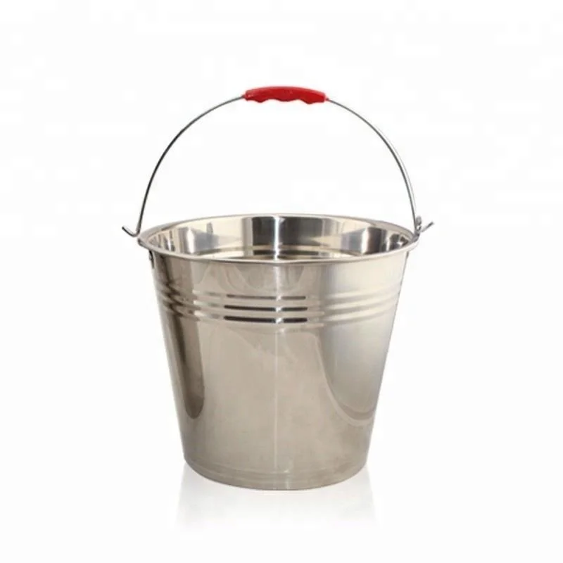 Stainless Steel Water Bucket Durable Pail Mop Bucket 12 Liter Metal ...