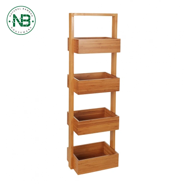 4 Tier Bamboo Caddy Stand - Sustainable Storage Solutions