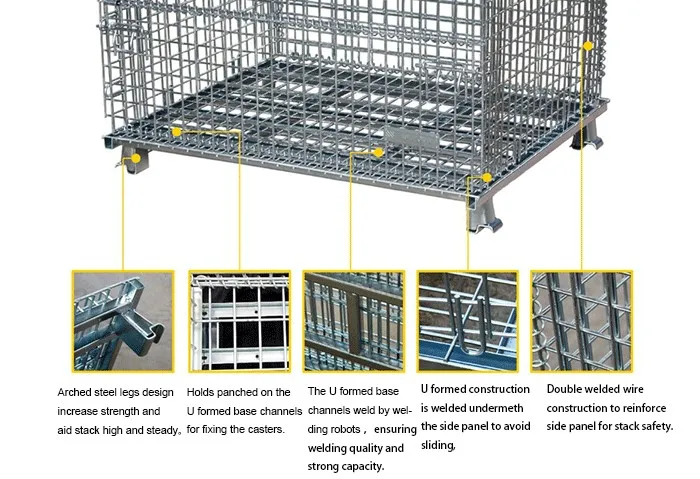 Folding Wire Mesh Roll - Palle Cage Container Storage