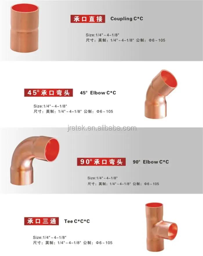 Copper Equal 3 Way Tee,Copper Fitting,Copper Tee - Buy 3 Way Copper Tee ...