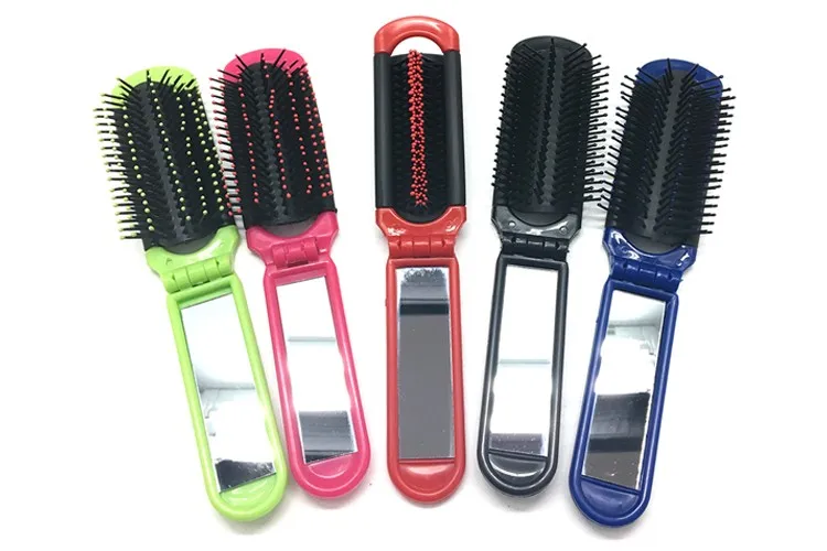 Osaki Brand Fancy Mirror Hair Brush Compact Travel Folding Pocket ...