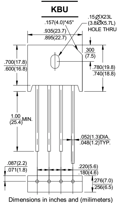 Diodes Bridge Rectifier through Hole 4-Pin KBU804 - 8A 400V