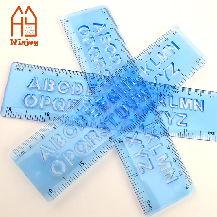 Custom15cm Plastic Alphabet Stencil Trace Ruler - OEM Support