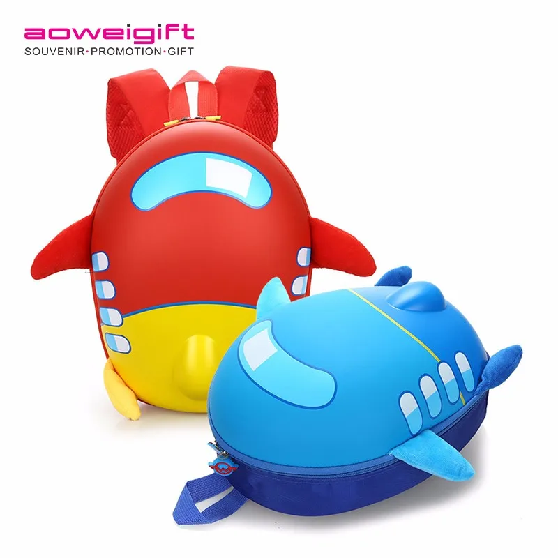 Novelty Boys Kindergarten School Bag Blue 3d Airplane Shaped Backpack ...