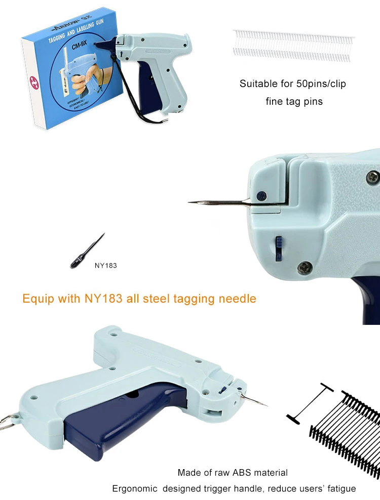 Sinfoo 9X Fine Fabric Tagging Gun with Plastic Arrow Pins for Apparel ...