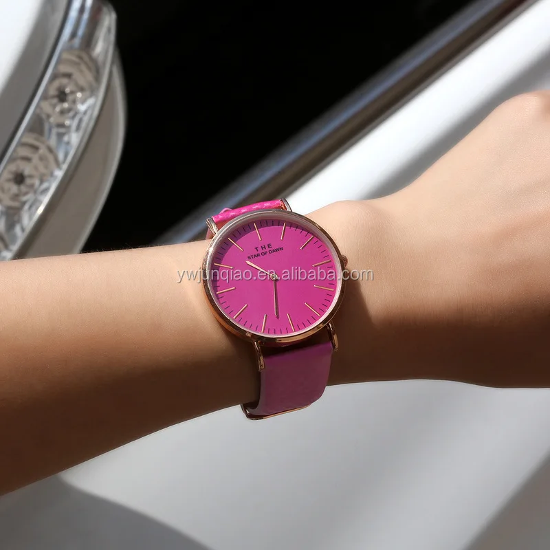 2017 Latest Lady Wrist Leather Quartz Temperature Color Strap Changing ...