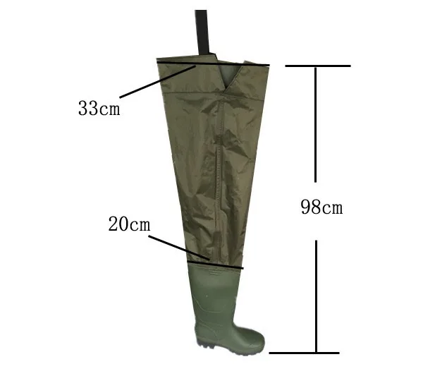 Green Waterproof Pvc Wader Hip Suit Breathable Fly Fishing Wader With ...