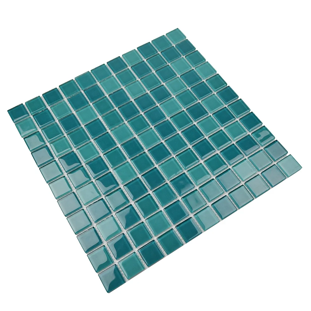 Cheap Aqua Blue Swimming Pool Crystal Glass Mosaic Tiles