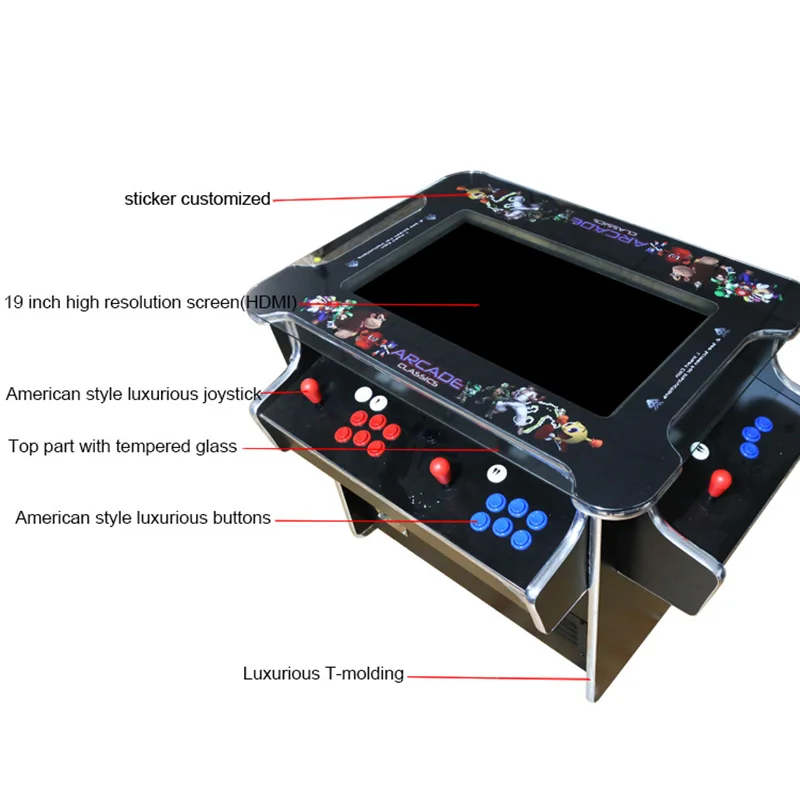 Raspberry Pi 3 Table Top Arcade Games 1033 In 1 Desk Top 3 Sides 4 ...