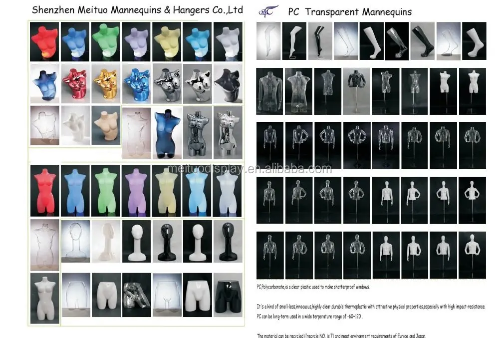 High Quality Clothes Display Men Suits Clear Plastic Transparent Torso ...