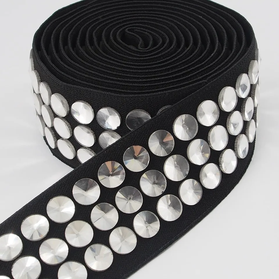 Custom Wholesale Hotfix Rhinestone Elastic Band For Sewing Formal Dress ...