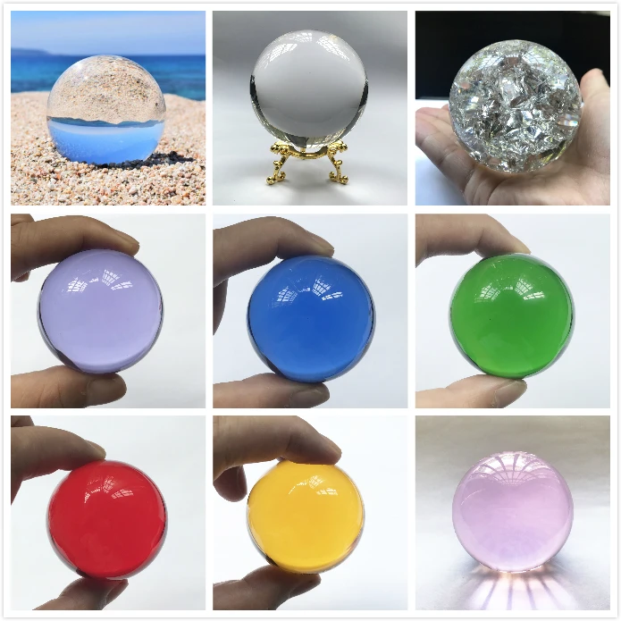 80MM Clear K9 Crystal Lensball with Gold Plate Stand