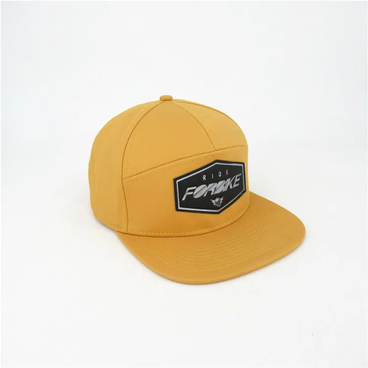 Custom 7 Panel Snapback Cap with Leather Patch - Adult Casual