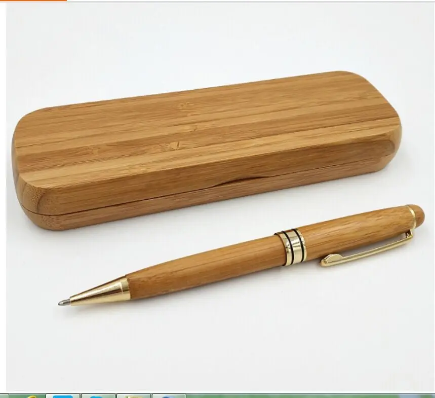 Maple Wood Pen Kit Box with Twisting Ballpoint Pens