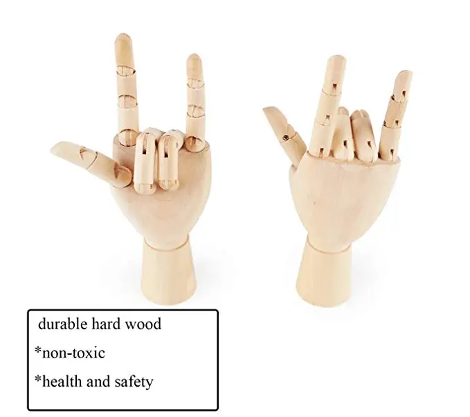 Bview Art Wood Hand 7/10/12 Inch Left and Right Art Mannequin Figure ...