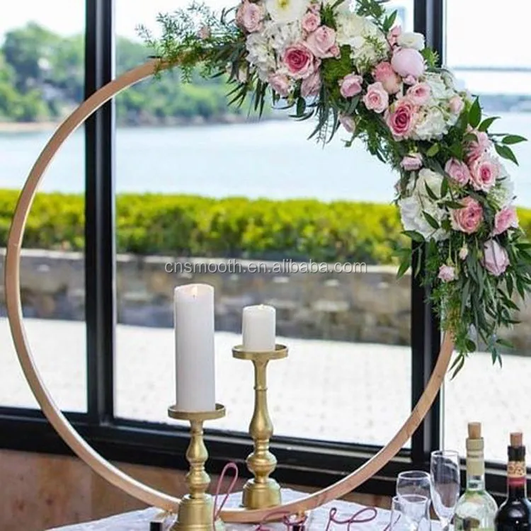 Floral Hoop Wedding Centerpiece - Elegant Table Decor