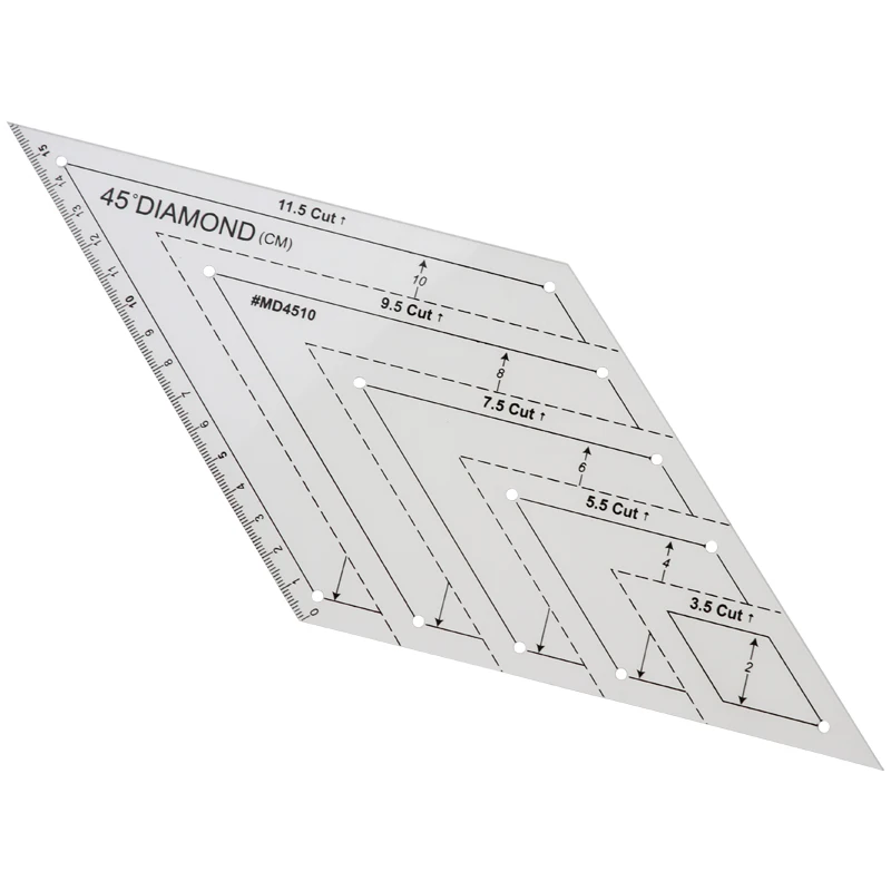 Diy Patchwork Scale Ruler Transparent Sewing 60 Degree Diamond Quilting ...