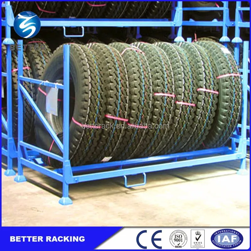 Warehouse Tire Stack Racks,Stackable And Foldable Tire Pallet Rack ...