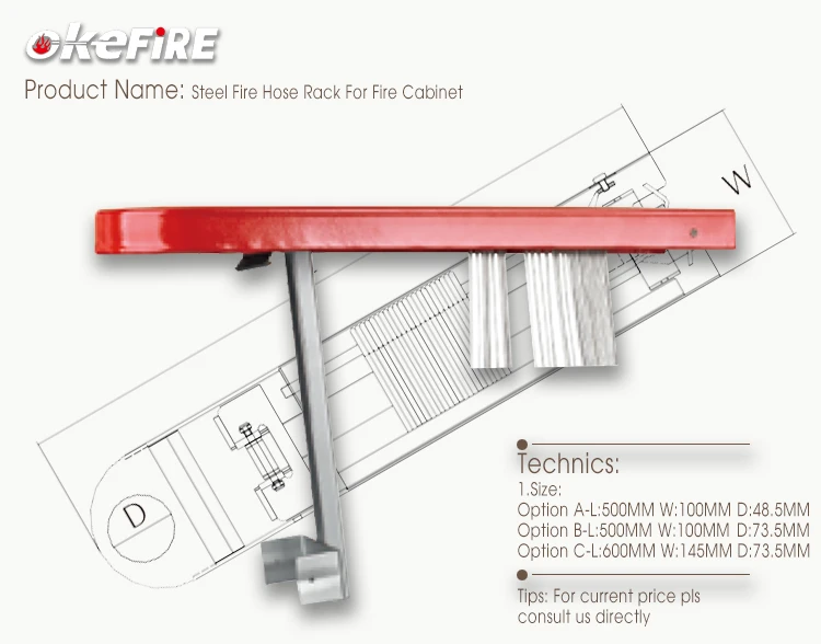 Steel Fire Hose Rack for Fire Cabinet - OKEFIRE OK08-051G