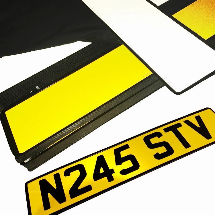 Custom Number Plate London Yellow Font License Plates Reflective Film ...