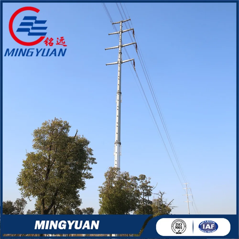 132kv 138kv 230kv Electric Power Transmission Line Steel Pole Tower ...
