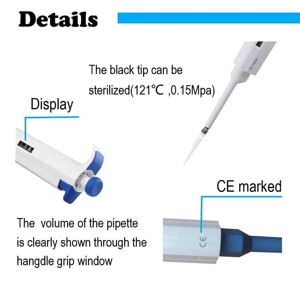 10-100ul Micropipette Autoclavable Pipette Gun - Buy 10-100ul Automatic ...
