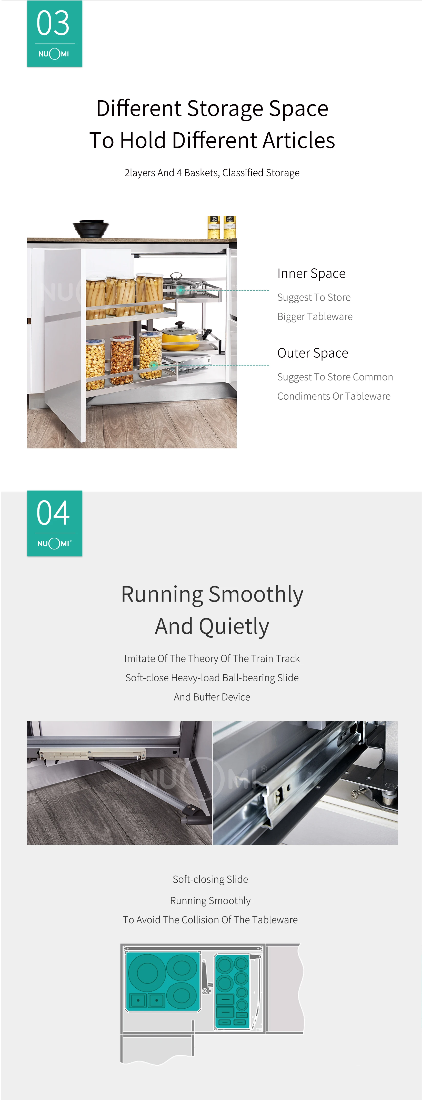 NUOMI Kitchen Pull Out Basket - Efficient Storage Solution