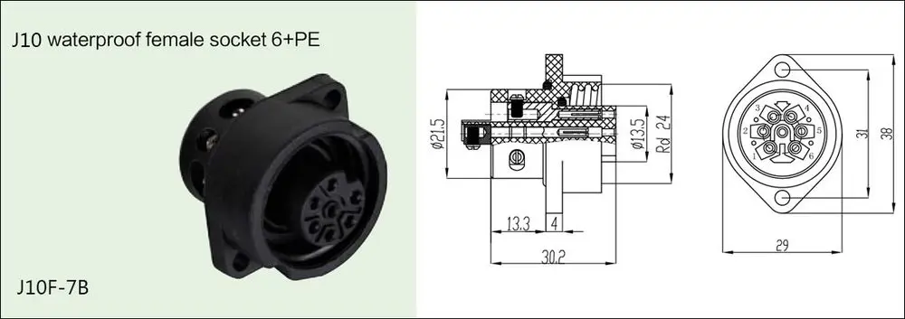 Rd24 Plastic Male Plug 3+pe 4pin Waterproof Rd24 Connector - Buy Eco ...