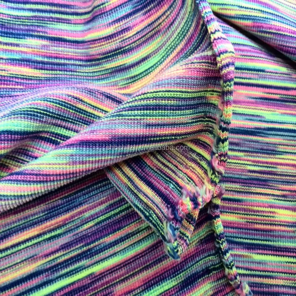 Polyester Space Dyed Yarn Spandex Jersey Fabric - Buy Polyester Space ...