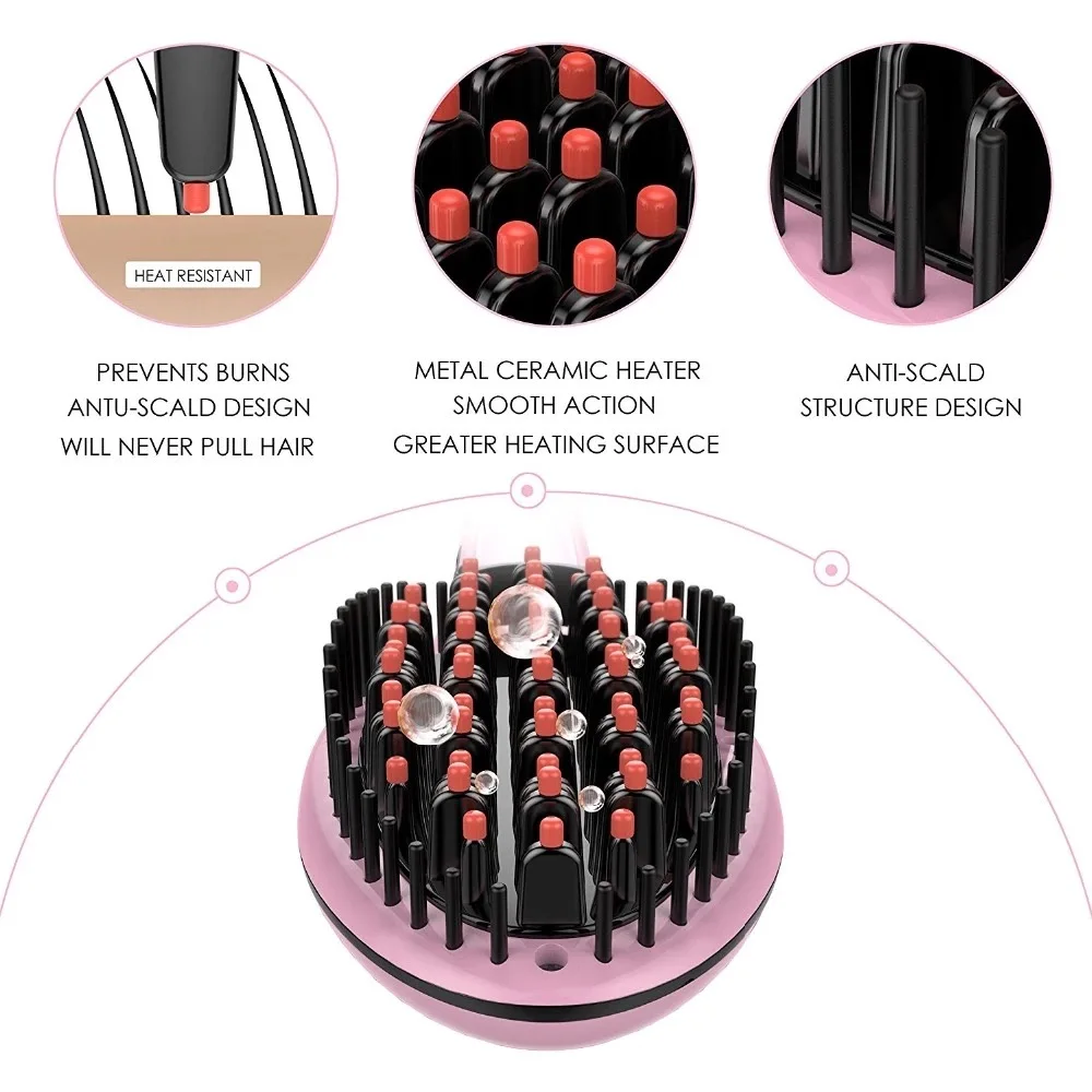 Electronic Comb Lcd Flat Iron Comb Hair Brush Stylish Hair Straightener ...