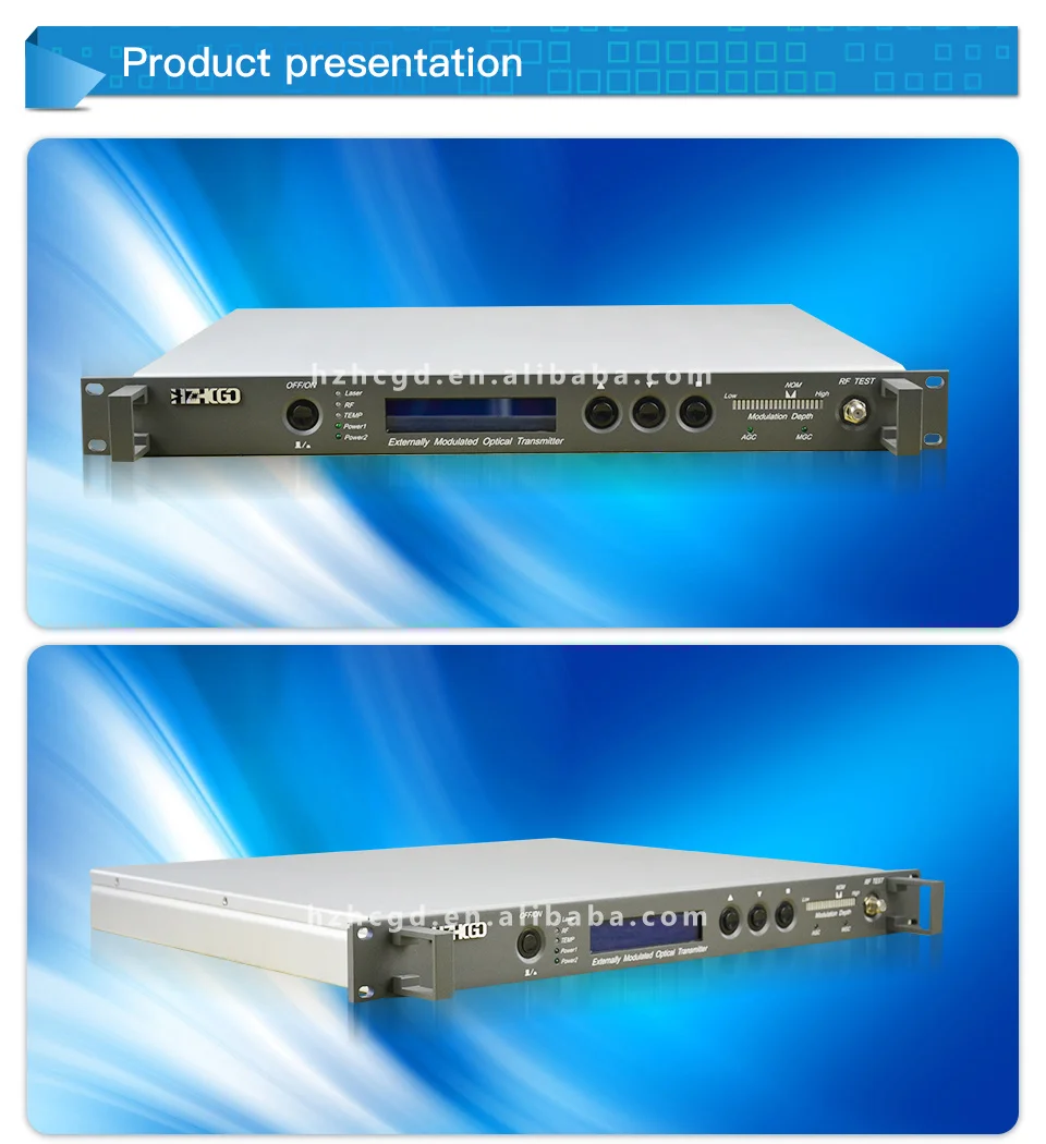 1550nm External Modulator Optical Transmitter 2*7db Fiber Transmitter ...
